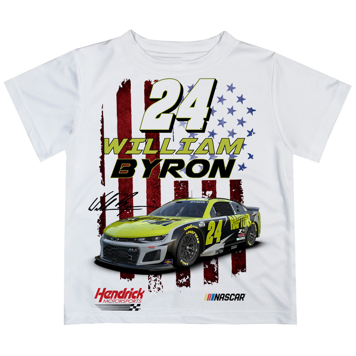 William ByronVive La Fete Flag Racing Car T-Shirt - White – William Byron Store