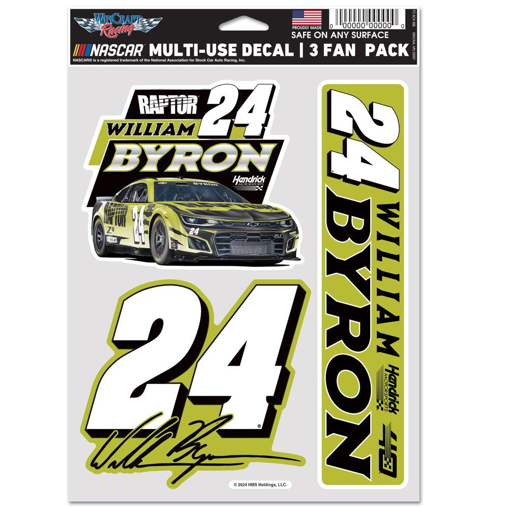 RAPTOR THREE PACK DECALS – William Byron Store